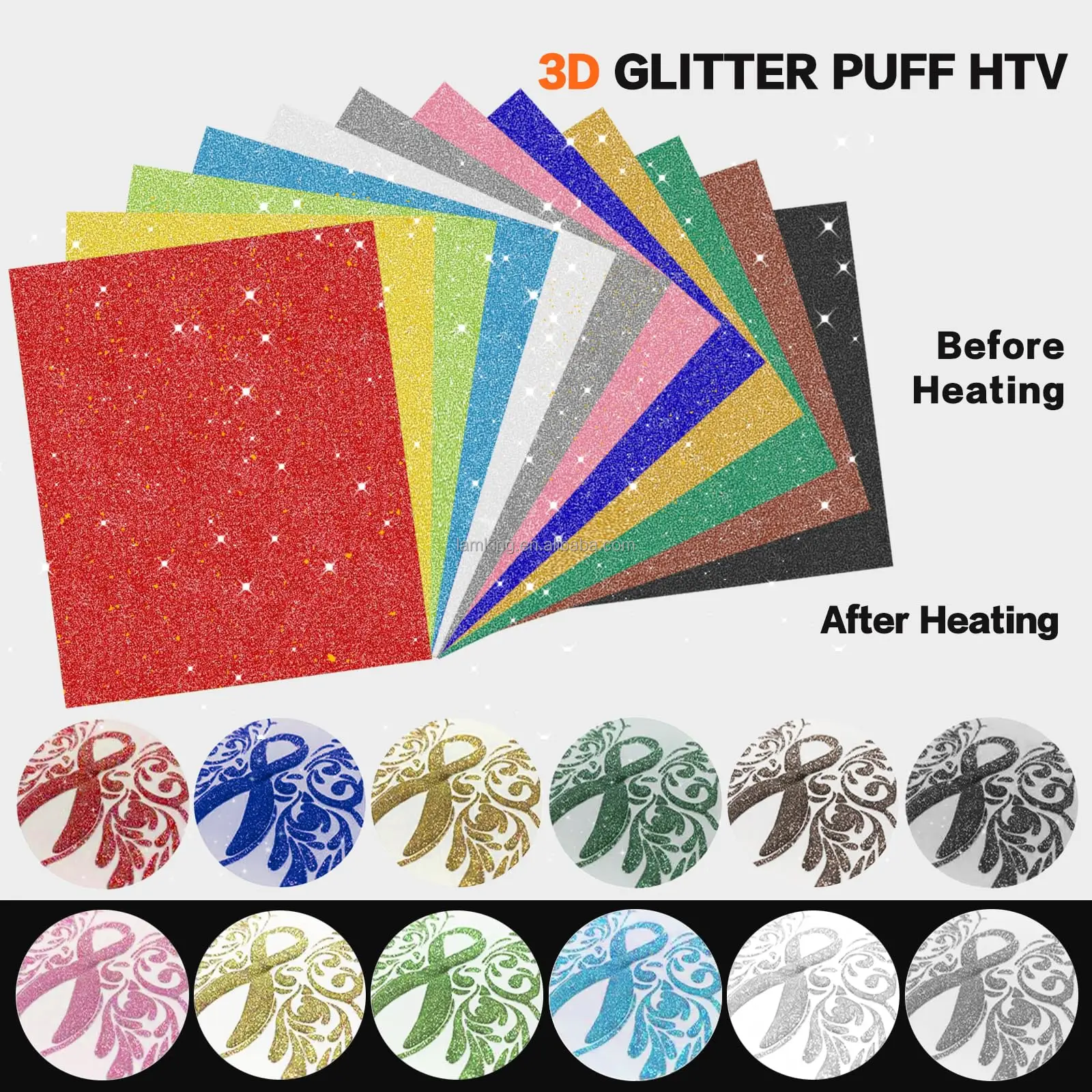 Glitter Puff Heat Transfer 3d Puffy Glitter Htv Plotter Cutting Vinyl ...