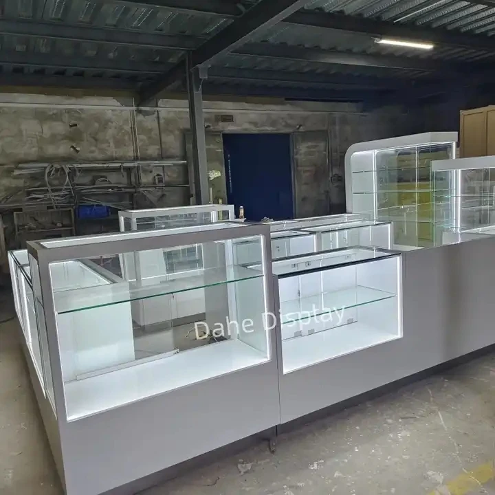 Luxury Custom Glass Cosmetic Display Showcase Perfume Bar Counter ...