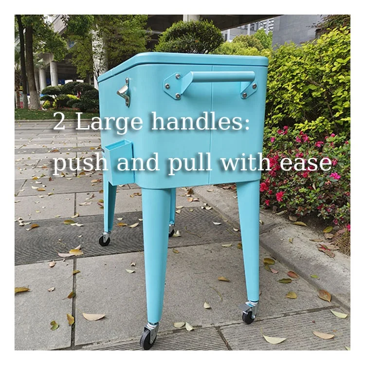 Stainless Steel Ice Cooler Cart - Perfect for Outdoor Parties