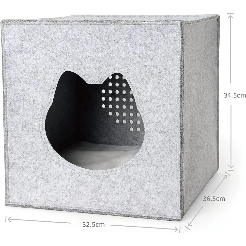Modern Indoor Folding Felt Pet House Travel Cat Cube Cat House For ...