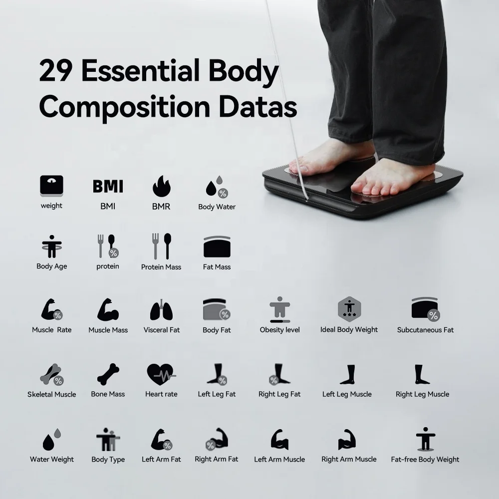 Fitdays App Accurate 8-Electrodes BMI Chart Body Composition Scale