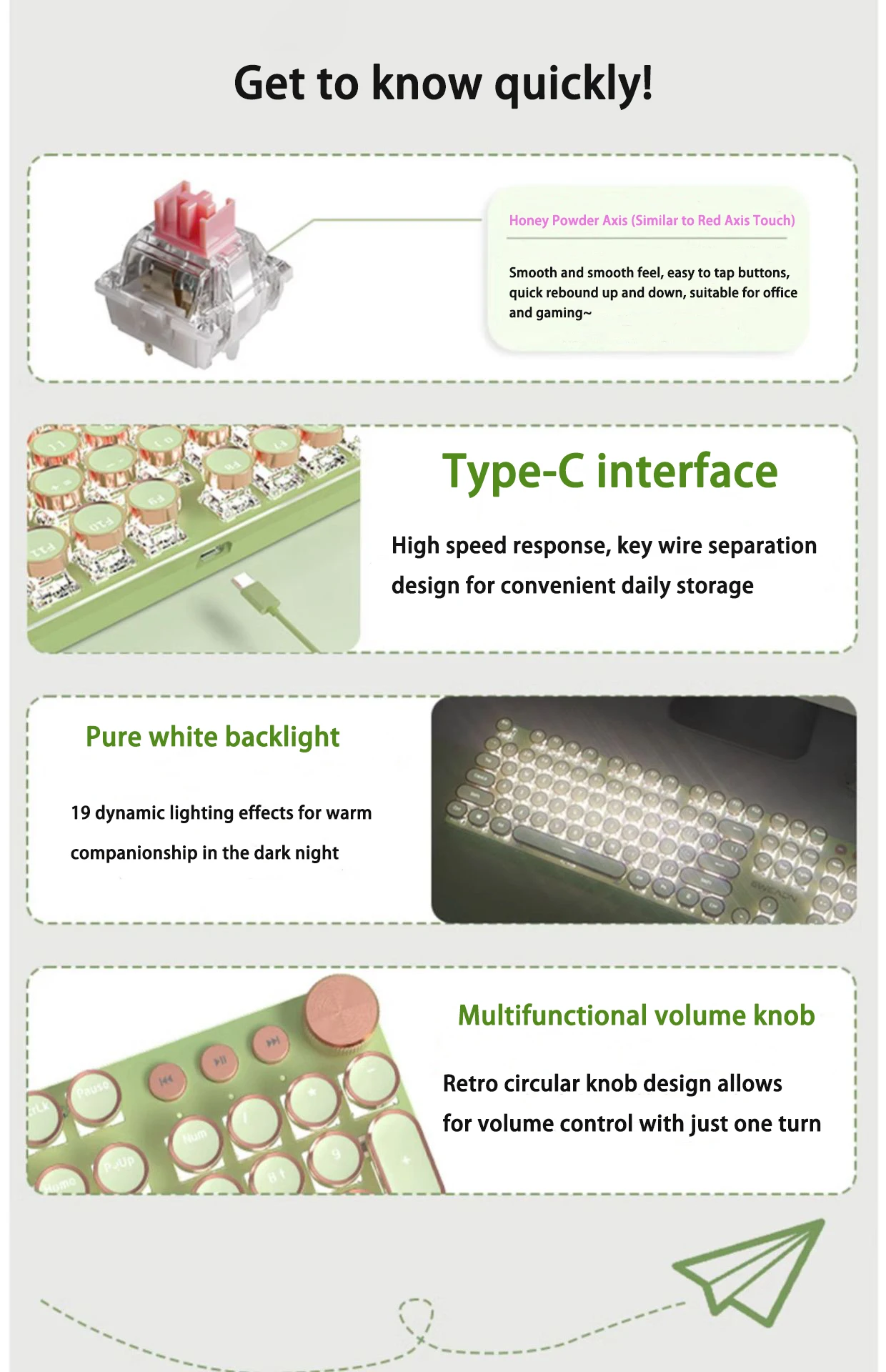 Wireless Mechanical Gaming Keyboard with RGB Backlit & OEM