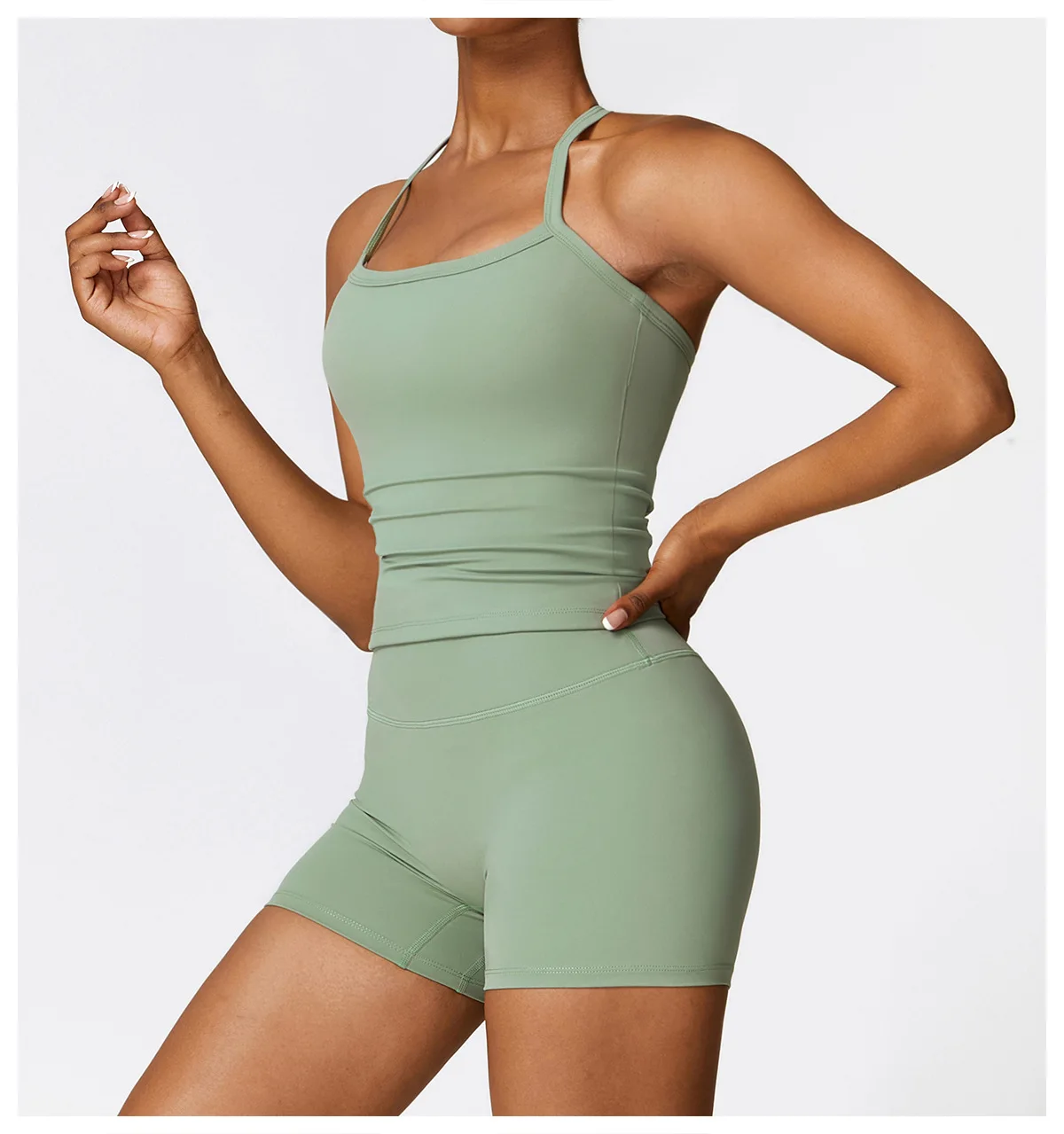 Gym Clothing Custom Seamless High Waist Yoga Push up Pants Fitness Top ...