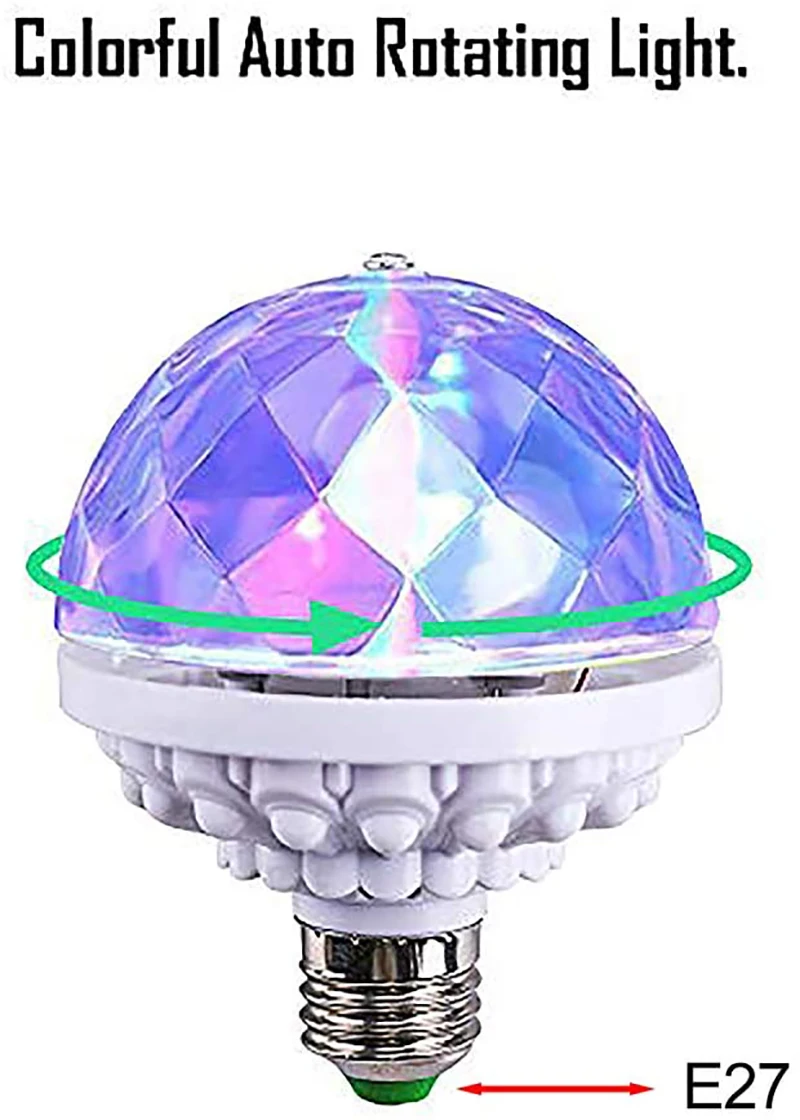 E27 Rotating Magical Ball Lights Mini Rgb Projection Lamp Party Dj Disco Ball Light Indoor Lamps ...