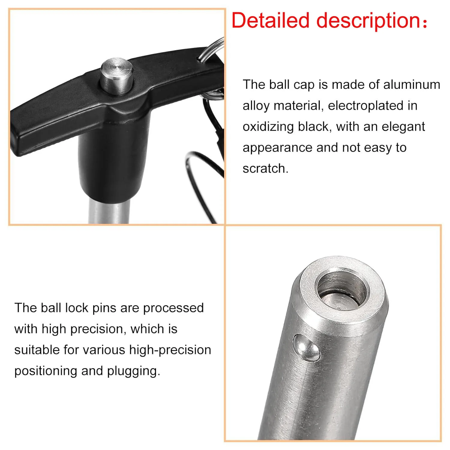 T Handle Lock Stainless Steel Push-Button Quick Release Pin Lanyard ...