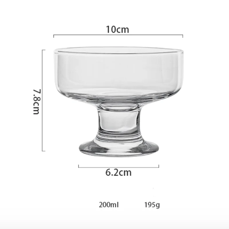 200ml Flower Base Glass Cup Dessert Ice Cream Cup - Buy Flower Base Bar ...