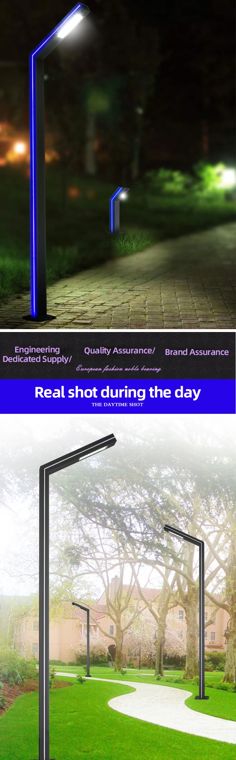 Modern Outdoor 3m 4m 6m Garden Pole Top Light Waterproof Aluminum Led ...