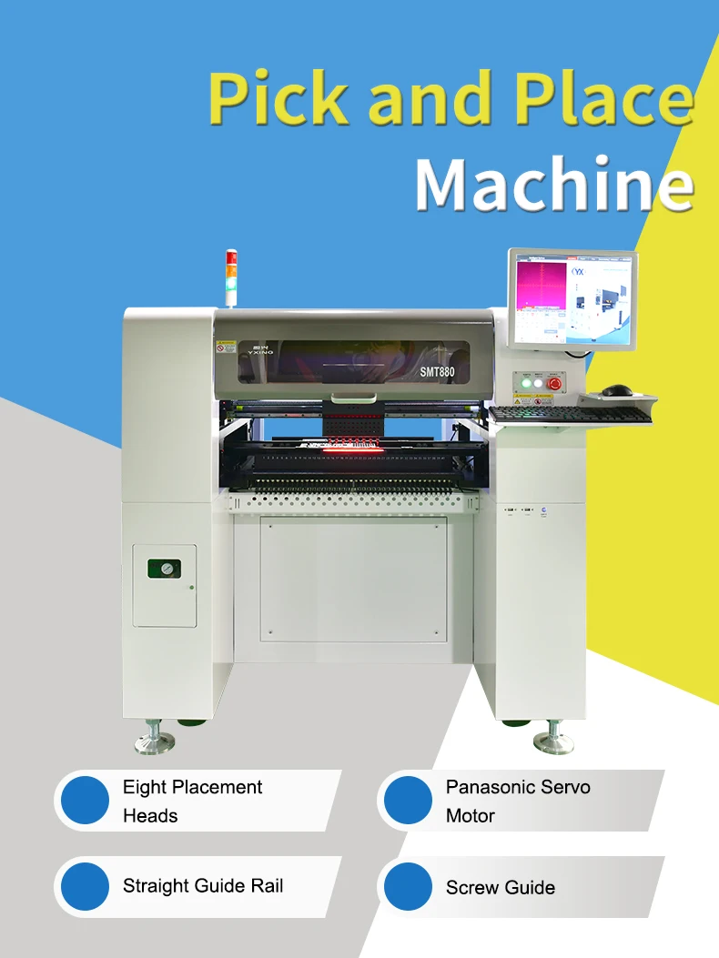 SMT880 8 Head Pcb Surface Placement Equipment - High Speed