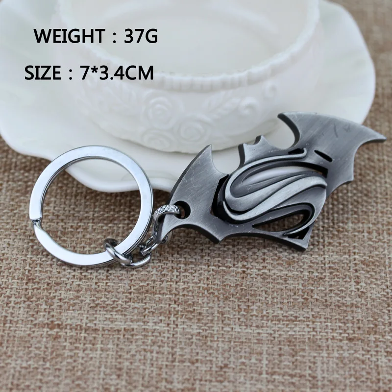 Hot New Batman Keychain Retro Metal Simple Bat Shape Metal Pendant ...