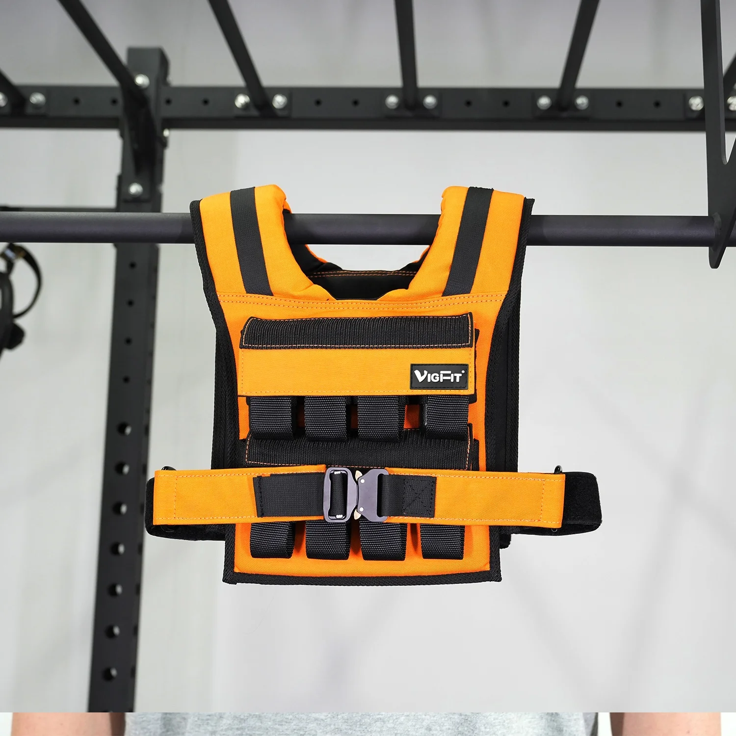 Orange Weight Vest - Adjustable Fitness for Men Training