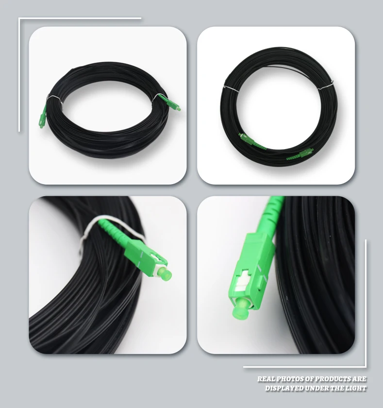 Black Color Corning G657a1 Lszh Jacket Sc/apc 100m Drop Cable Fiber Optic Patch Cord - Buy Fiber ...