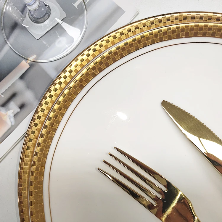 Luxury Royal Dubai Gold Rim Dinnerware - Perfect for Weddings