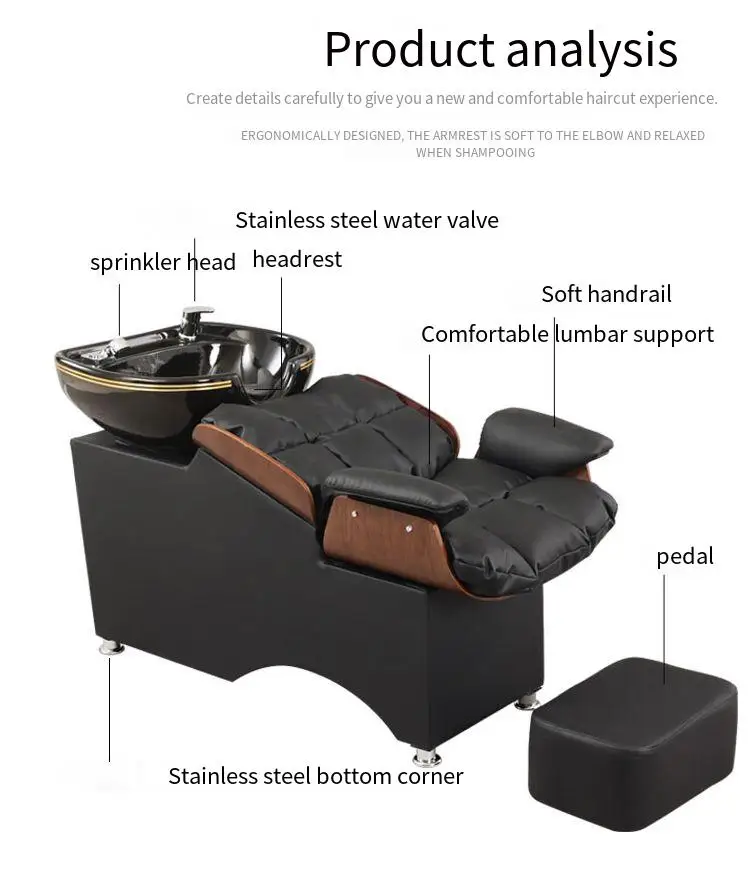 Salon Hair Equipment Electric Massage Shampoo Bed Backwash Unit Salon ...