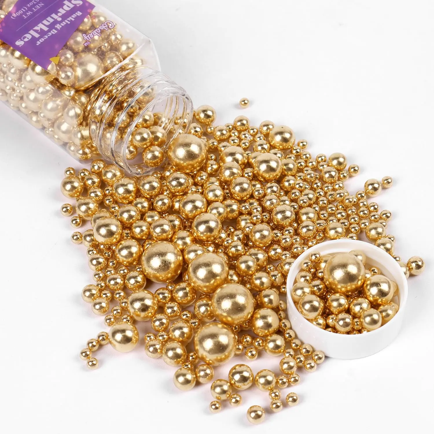 Hot Sale Shiny Gold Sprinkle Pearl Sugar Candy Baking Cake Decorations ...