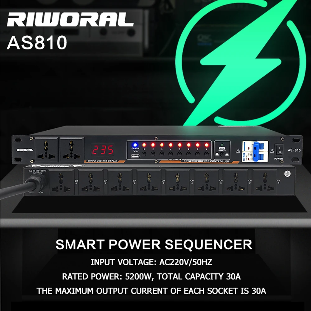 AS810 Power Sequencer - Reliable 8 Channel Audio Management