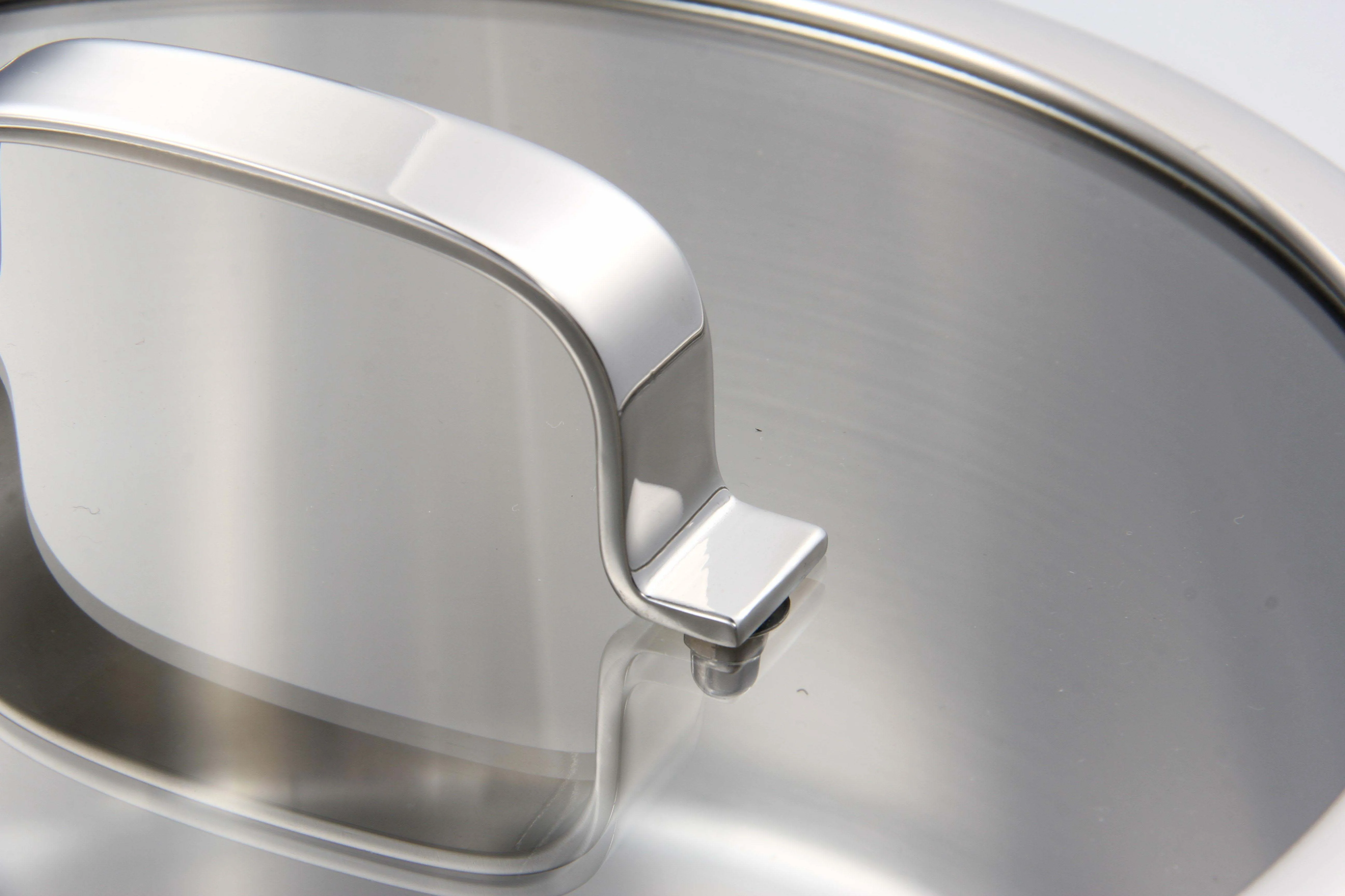 Double Handles With Glass Lid Kitchen Stainless Steel 304 Cookware Sets ...