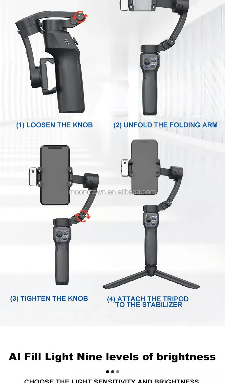 F11 AI Face Tracking 3 Axis Gimbal Stabilizers Professional Handheld ...