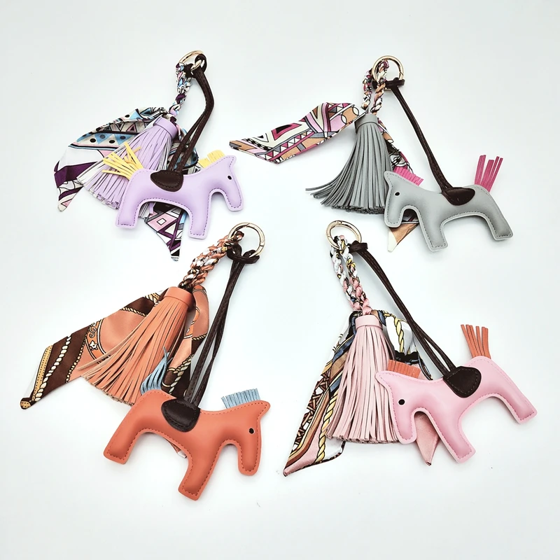 New Luxury Leather Gift Pony Handbag Pendant Women Tassel Animal ...