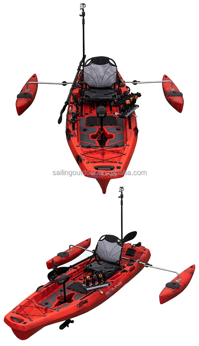 Pro Angler 3m 2 Piece 1 Person Foldable Plastic Fishing Kayak With ...