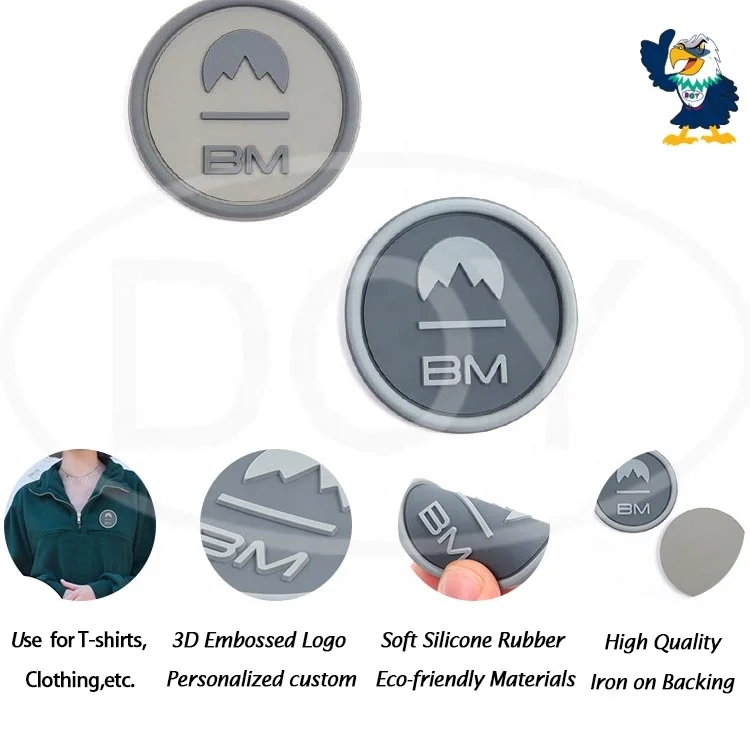High Quality Custom Made 3d Embossed Soft Rubber Badges Silicone Patch ...