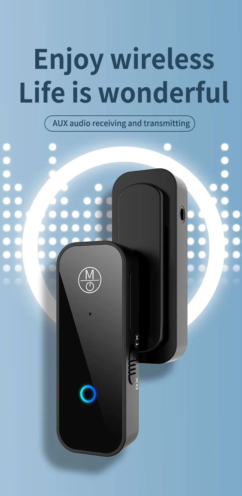 B28 New Design Aux Bluetooth Adapter Car Portable Hands-free Bluetooth ...