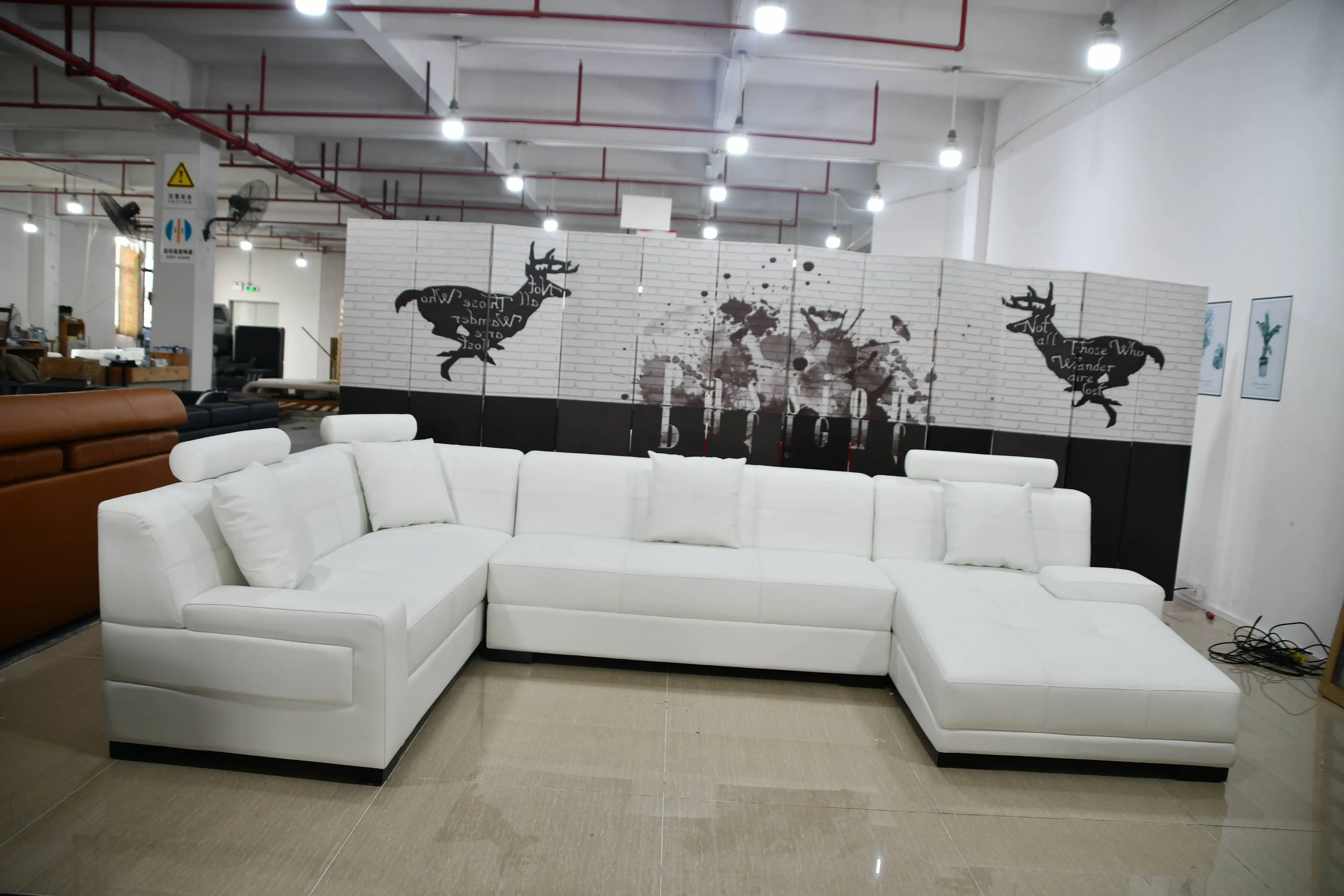 White Pure Custom Color Genuine Leather Sofa Set Living Room Furniture ...