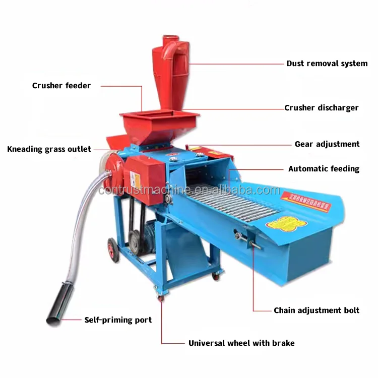 Factory 2tons /h Forage Silage Shredder Crusher Farm Hay Grass Chaff ...