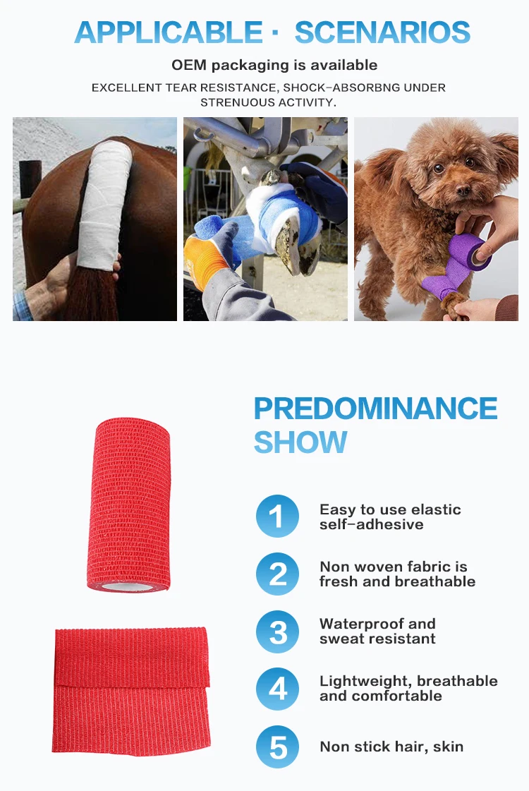 Cettia KD912 Cohesive Bandage - Flexible Vet Wrap for Animals