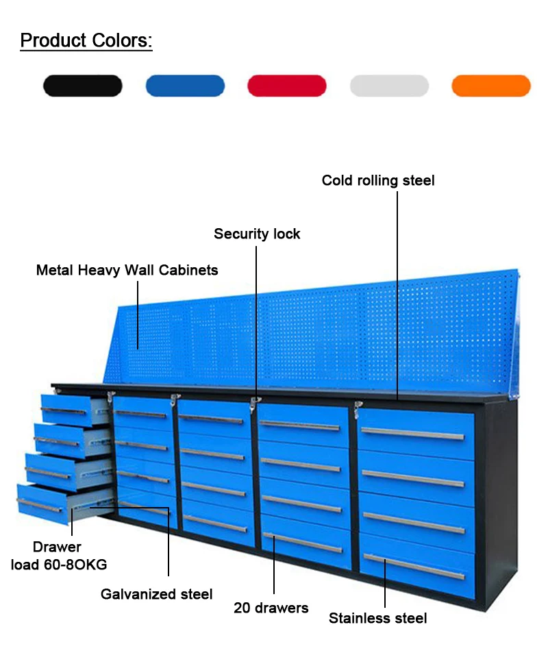 Steel Tool Chest Workbench Integrated Workbench Tool Storage And Work ...