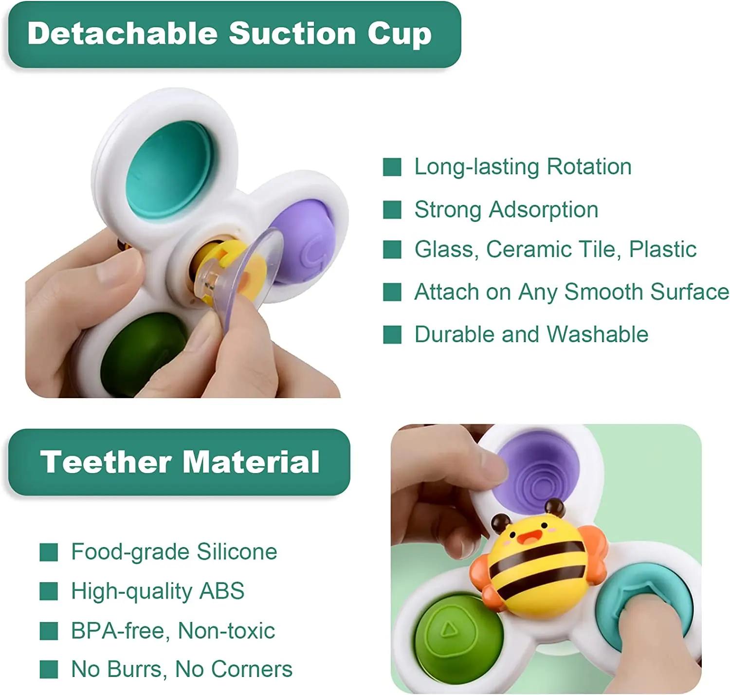 Tt Fast Delivery Windmill Fidget Toy Suction Cup Spinner Bath Suction ...