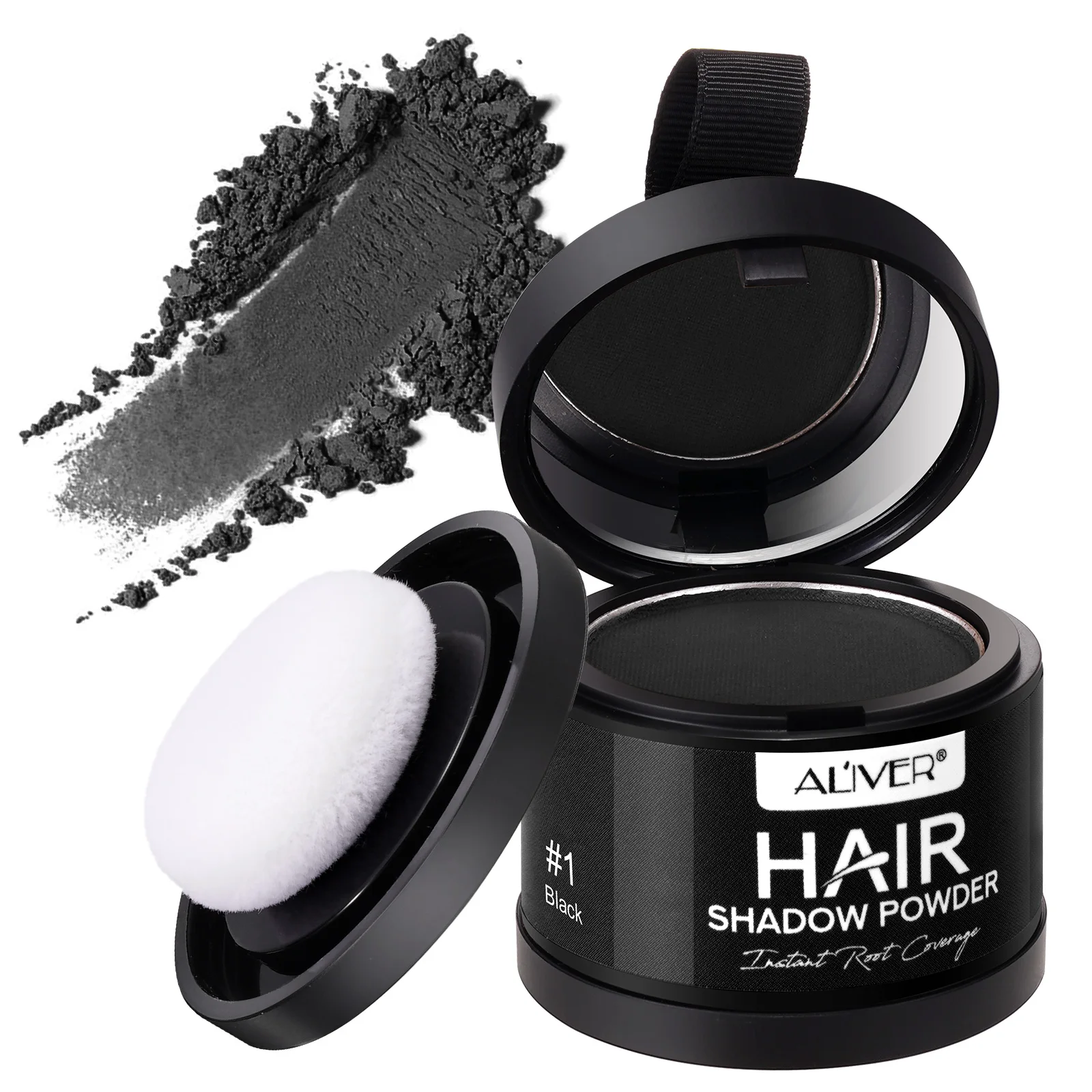ALIVER Dark Brown Root Touch up Powder - Instant Hairline Concealment