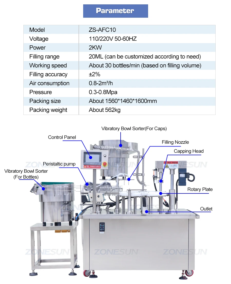 ZONESUN Automatic Screw Cap Test Tube Small Bottle Chemical Liquid ...