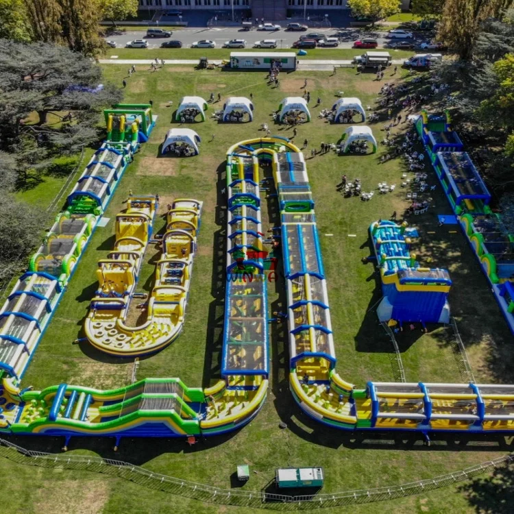400m Largest Inflatable Obstacle Course Extreme Insane Inflatable Run ...