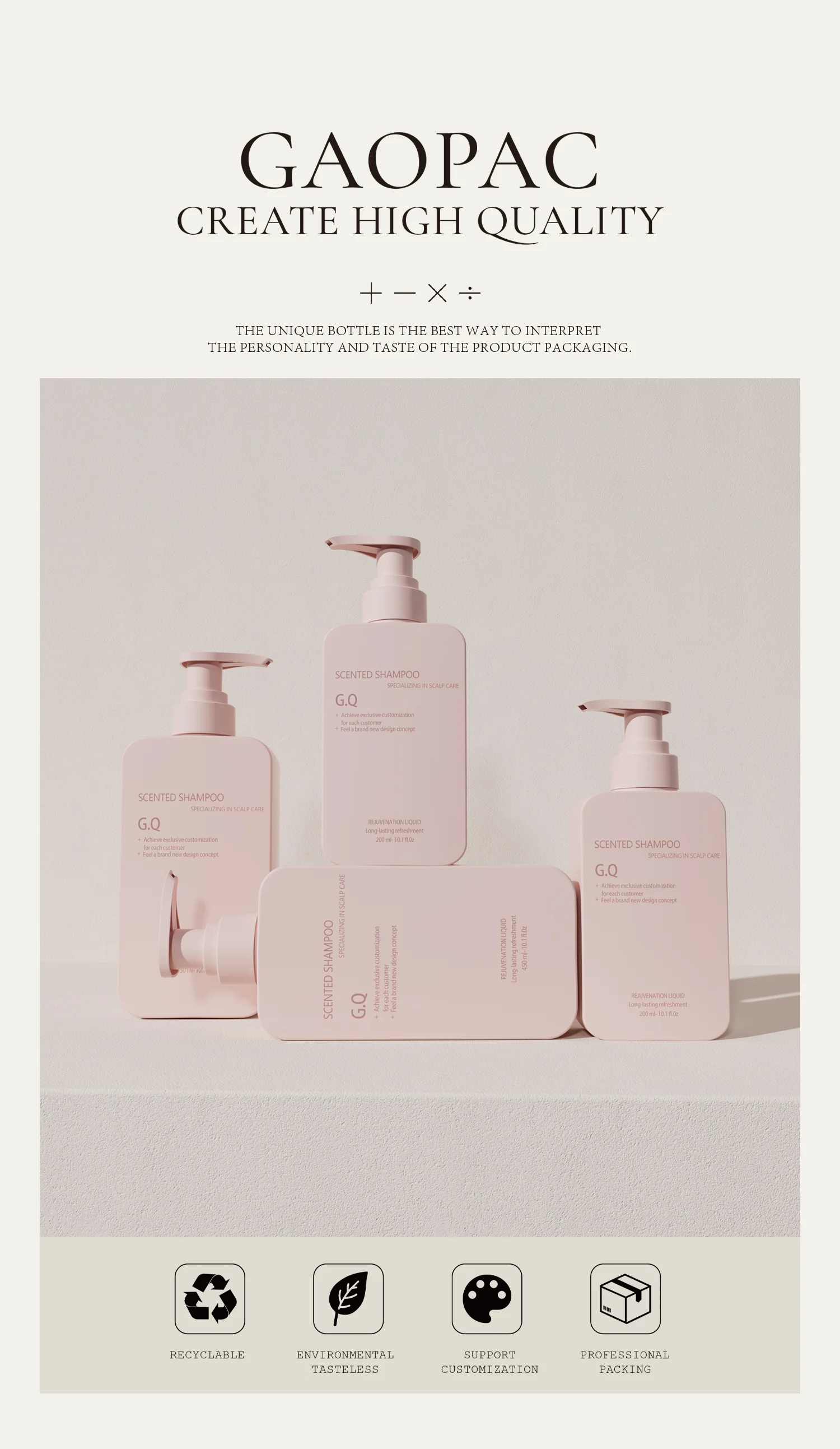 Square Shampoo Bottle 200/400ml HDPE Hair Care Body Face Lotion ...