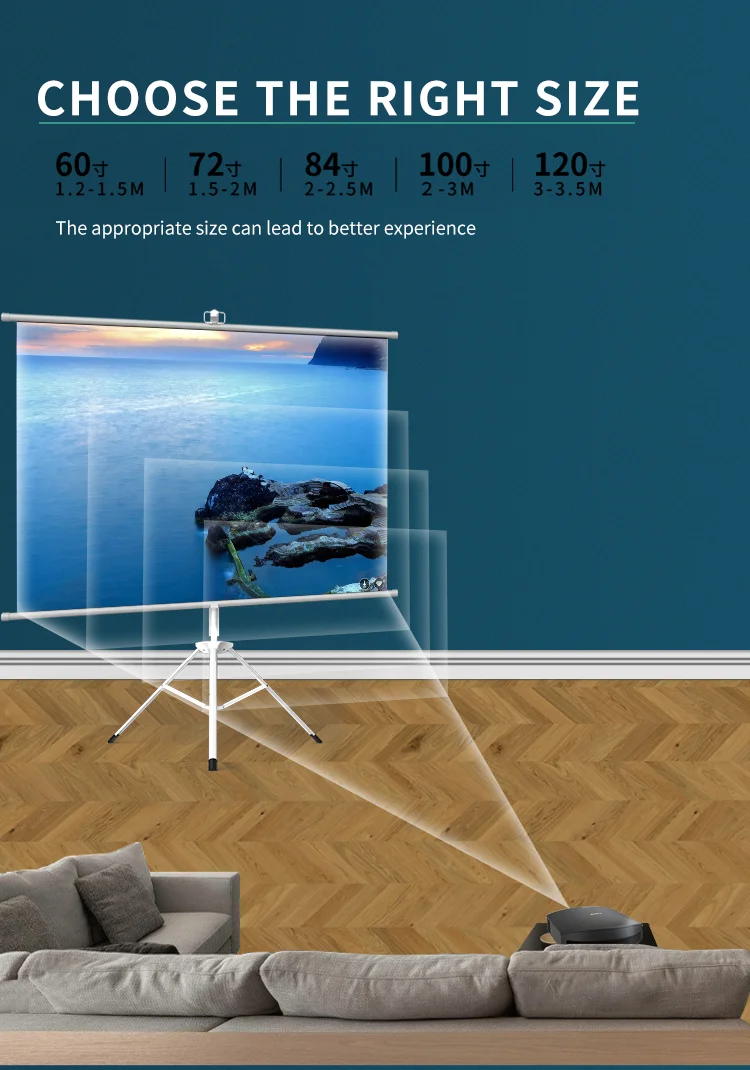 Wall Mount Motorised Ceiling Projector Screen Fabric Retractable Tripod ...