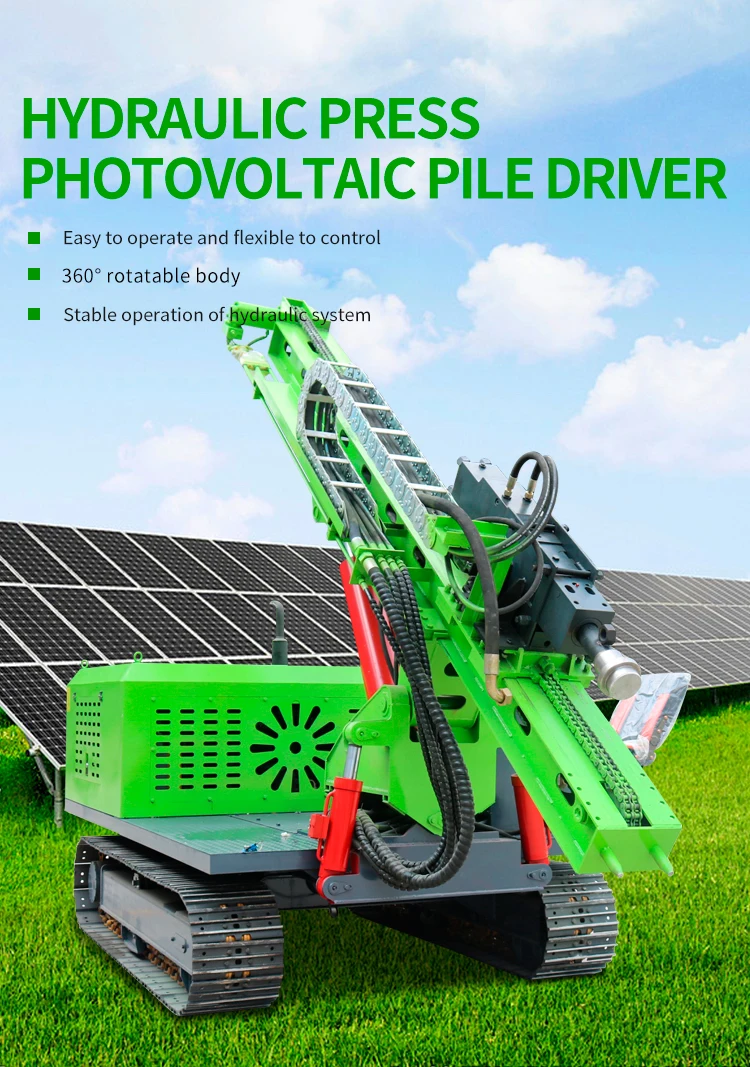 Hydraulic Tracked Photovoltaic Drilling Solar Pile Driver Driver Drill ...
