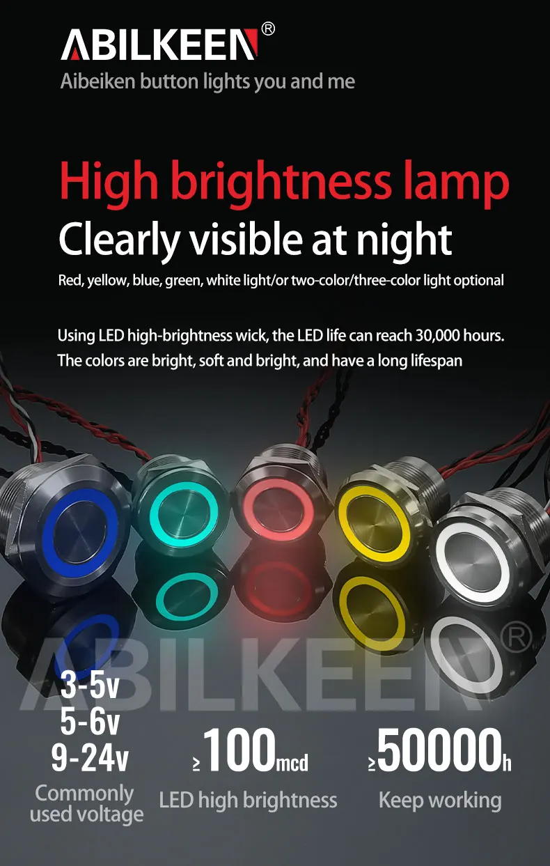 Momentary Piezo Switch Metal with LED Push Button Smart Electronics ...