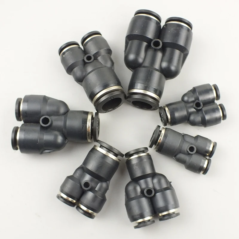 Pneumatic Connector Y-Shaped Variable Diameter Tee Joint