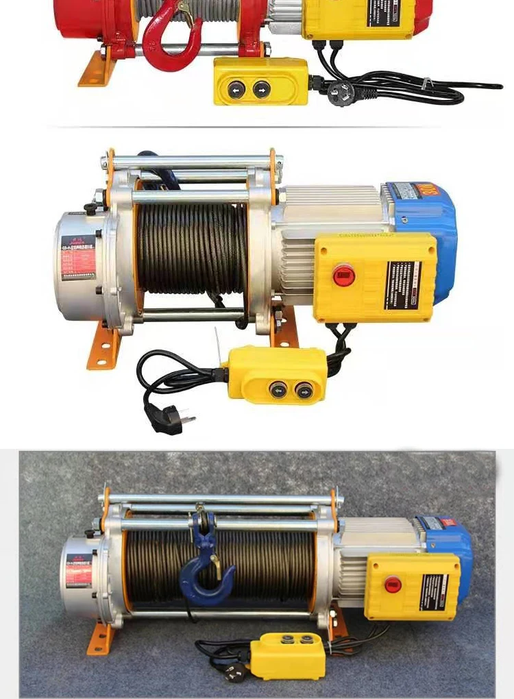 220V Single Phase 1T 1000KG Electric Cable Lift Hoist Machine for Sale