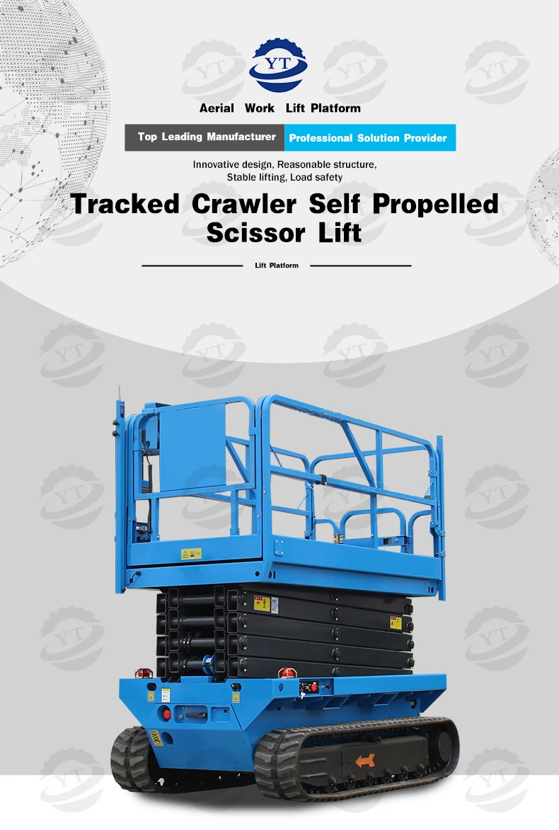 High Rise Manlift Self Propelled Scissor Lift Aerial Crawler Lift Rough ...