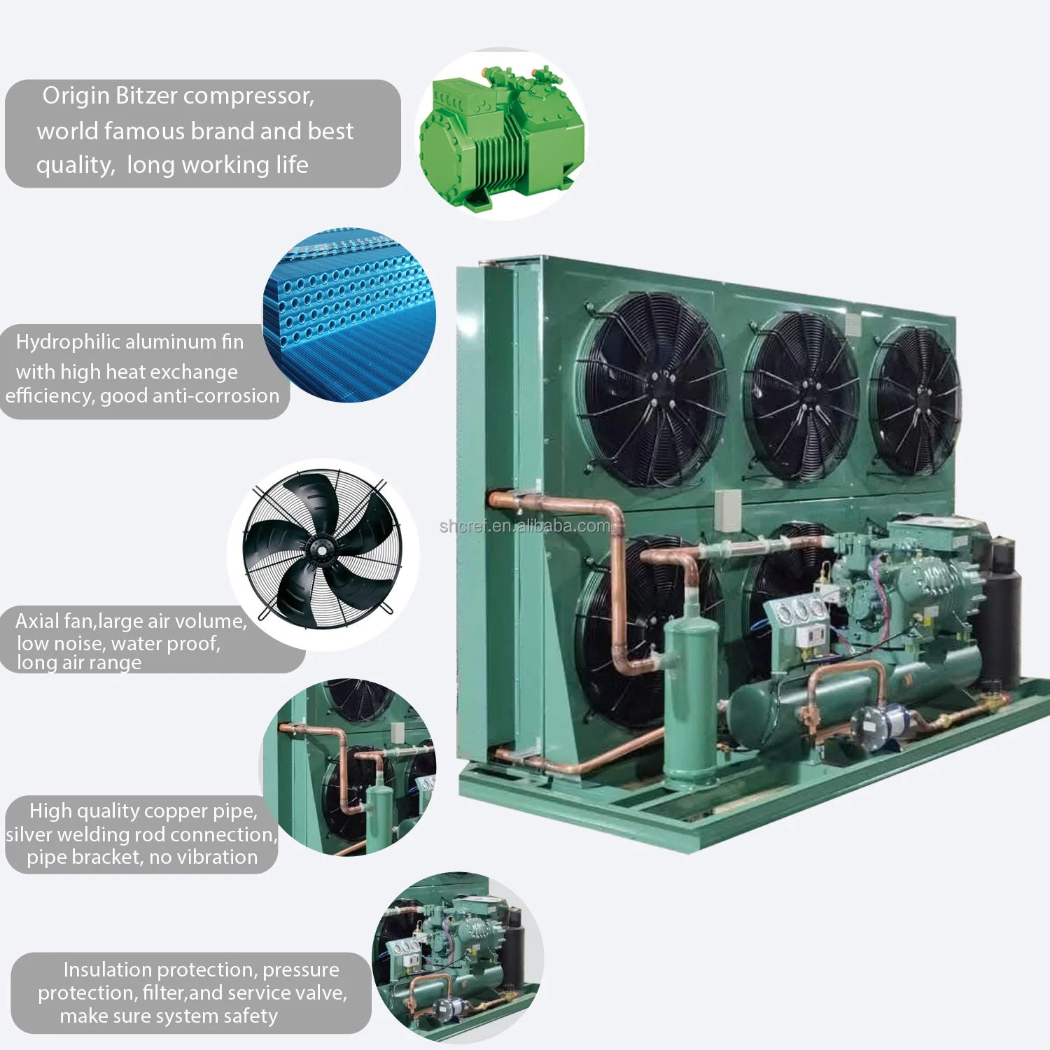 Low Temp Refrigeration Unit Air Cooling Refrigeration Equipment R404a ...