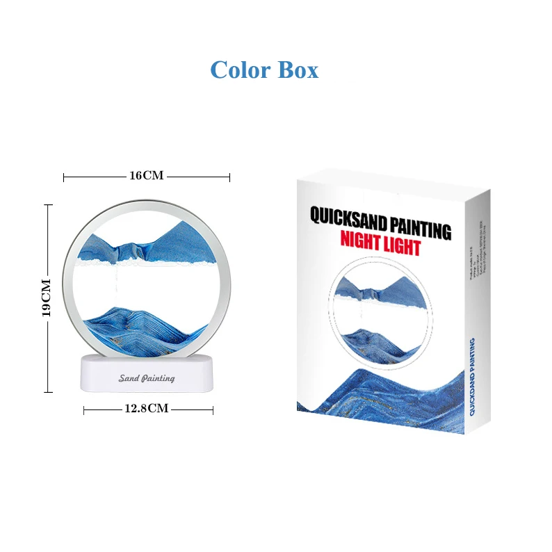 New Led Sandscape Lamp Moving Sand Art Frame Rgb Usb Hourglass Light 3d ...