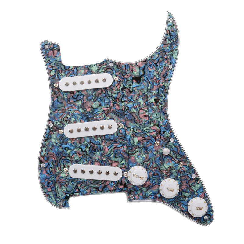 Multi-Color Stratocaster Guitar Pickguard & Loaded Prewired ...