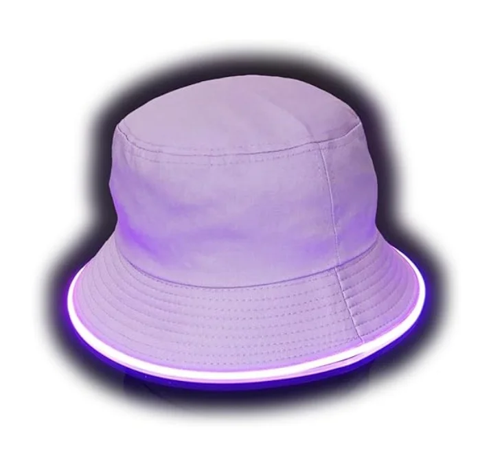 Led Light Up Bucket Hat Futuristic Neon Fisherman Cap For Party Camping ...