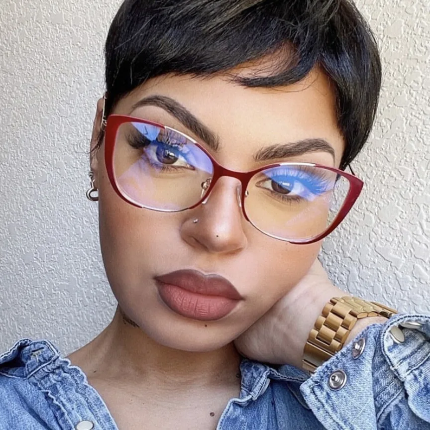 Trendy Glasses Frame Cat Eye Ins Fashion Anti Blue Light Glasses Designer Fashion Optical