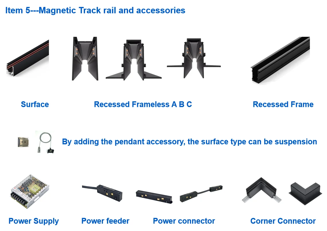 DC48V Dimmable Dimming Magnetic Track Light System Spot Lights Track ...