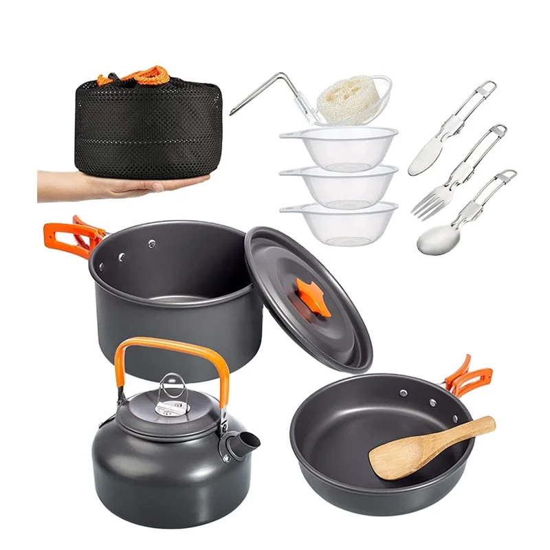 Camping Cookware Set Portable Camping Cooking Set Backpack Outdoor ...