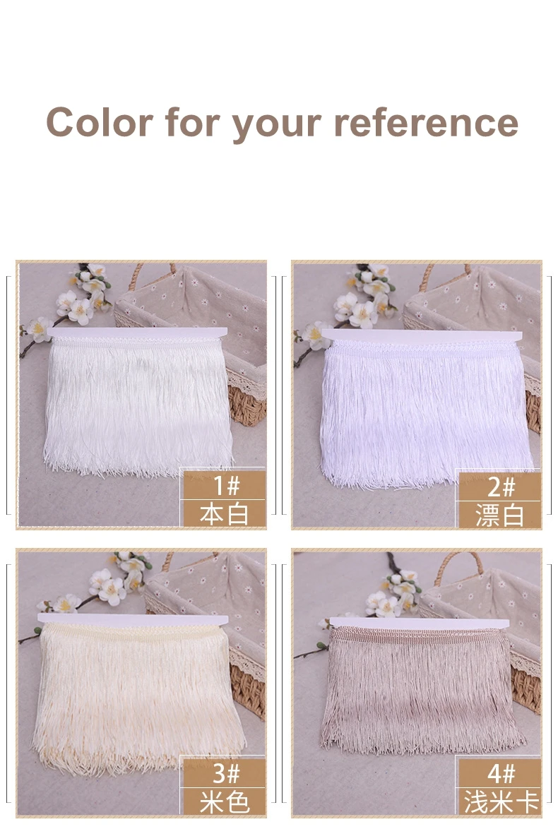 Colorful 4inch Wide Fringe Trim Lace Polyester Fibre Tassel For Clothes ...