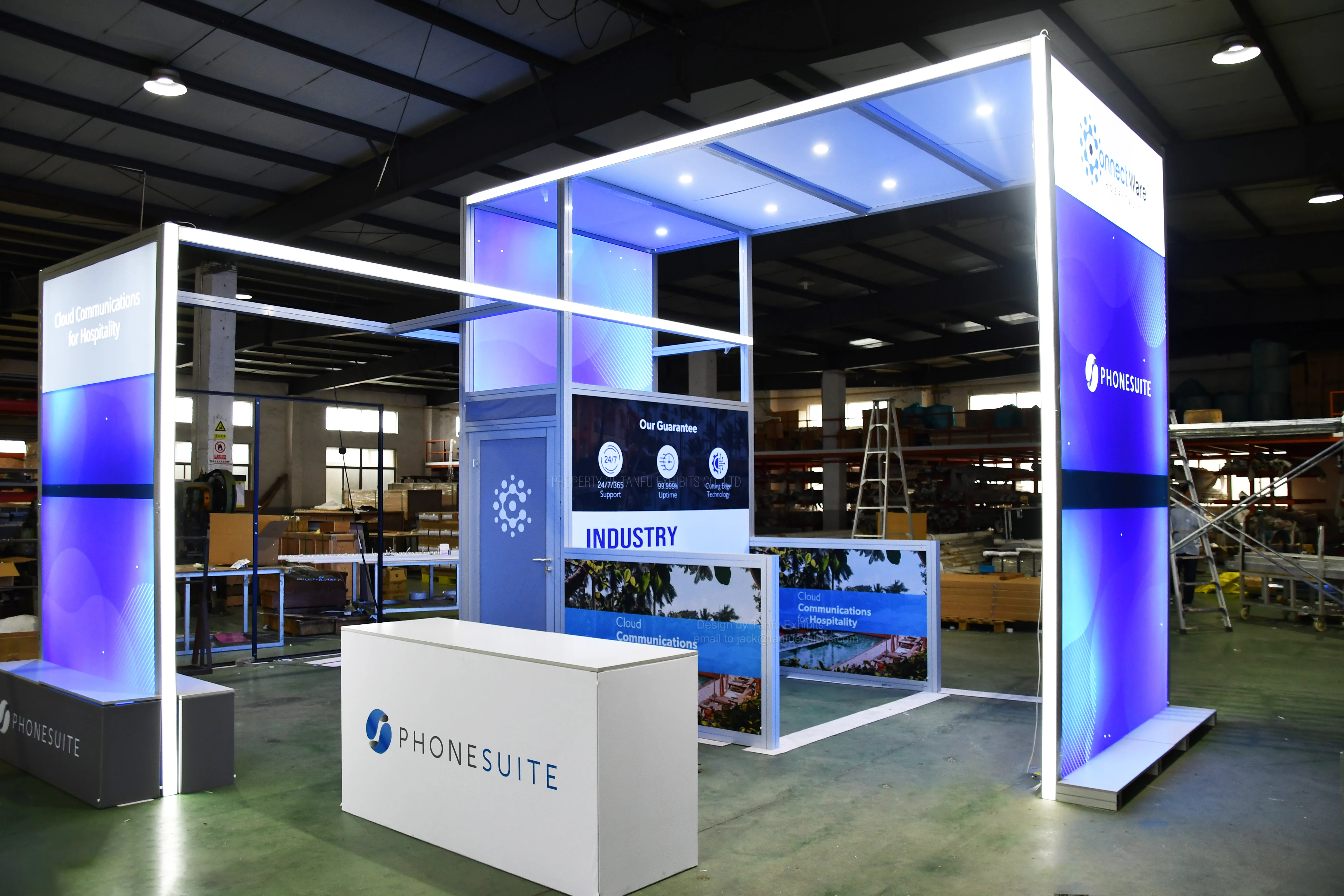Advertising Lighting Box Trade Exhibition Booth With Counter Tension ...