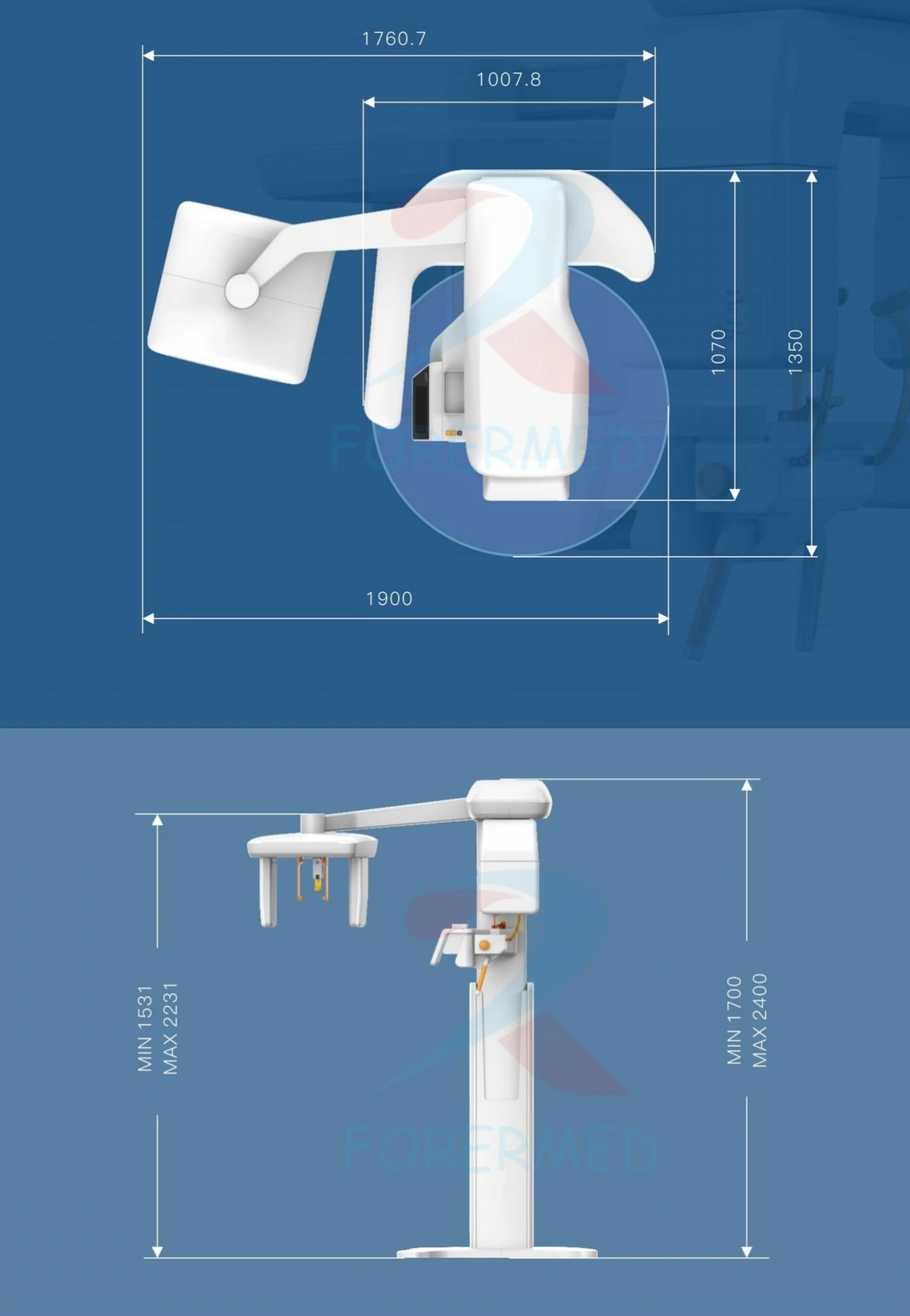 4 In 1 Digital Cbct Dental X Ray M2 Fov Cone Beam Ai Computed ...